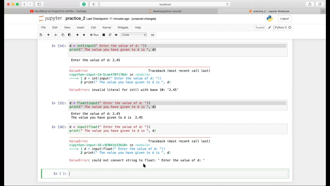 Calling Integer Float Complex And Input Function In Python Youtube