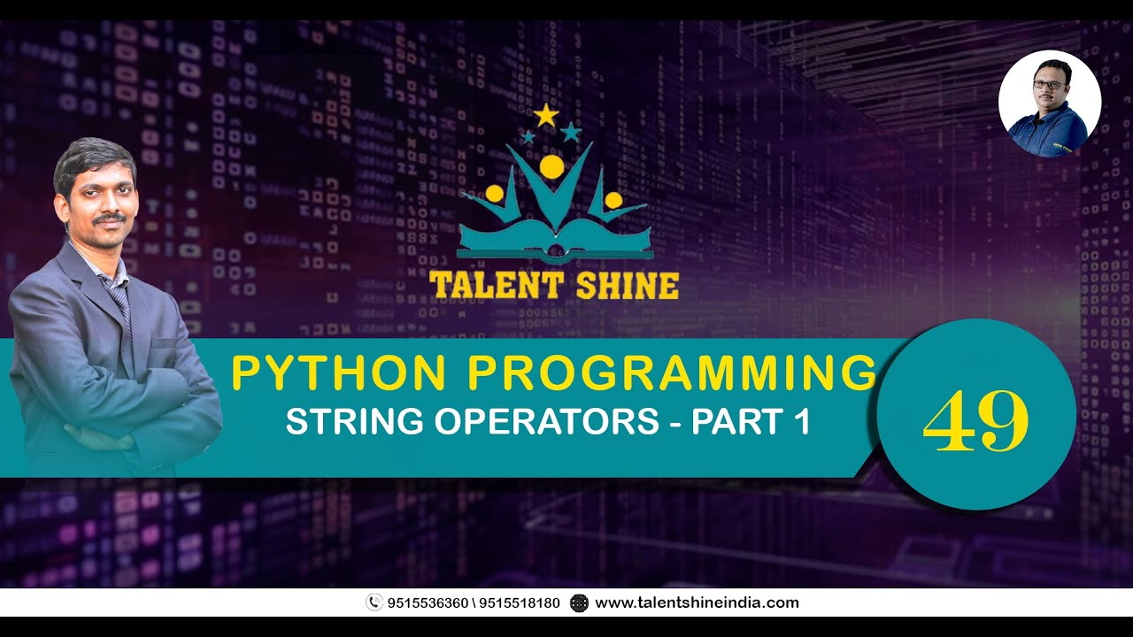 Python Programming Tutorials String Operators Part 1 Youtube