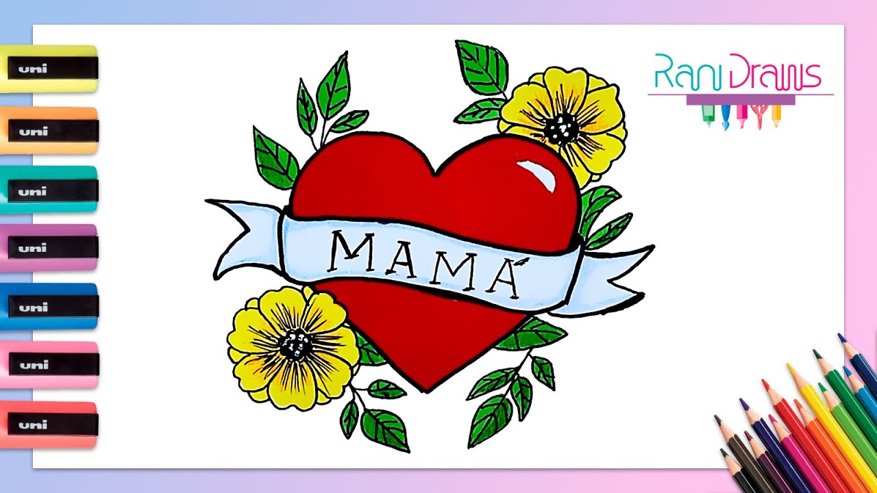 Cómo Dibujar Un Corazón Para Mamá Dibujo Fácil Paso A Paso Youtube