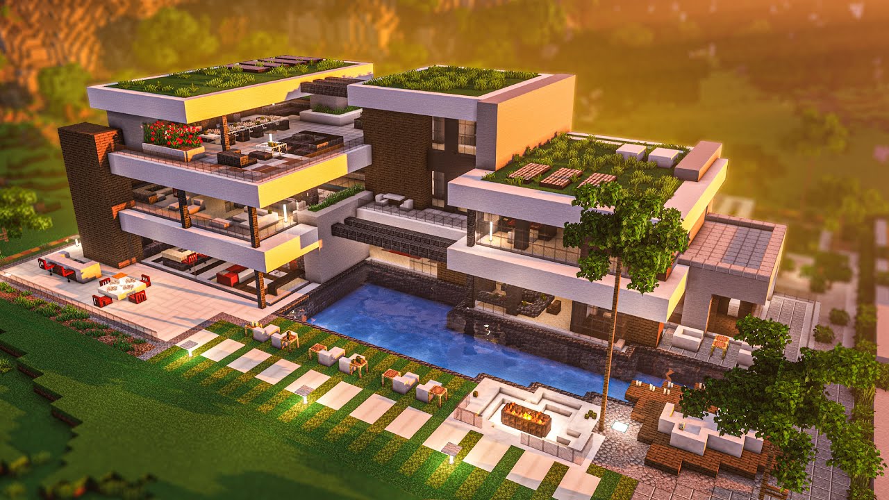 Ultimate Modern House Build In Minecraft Youtube