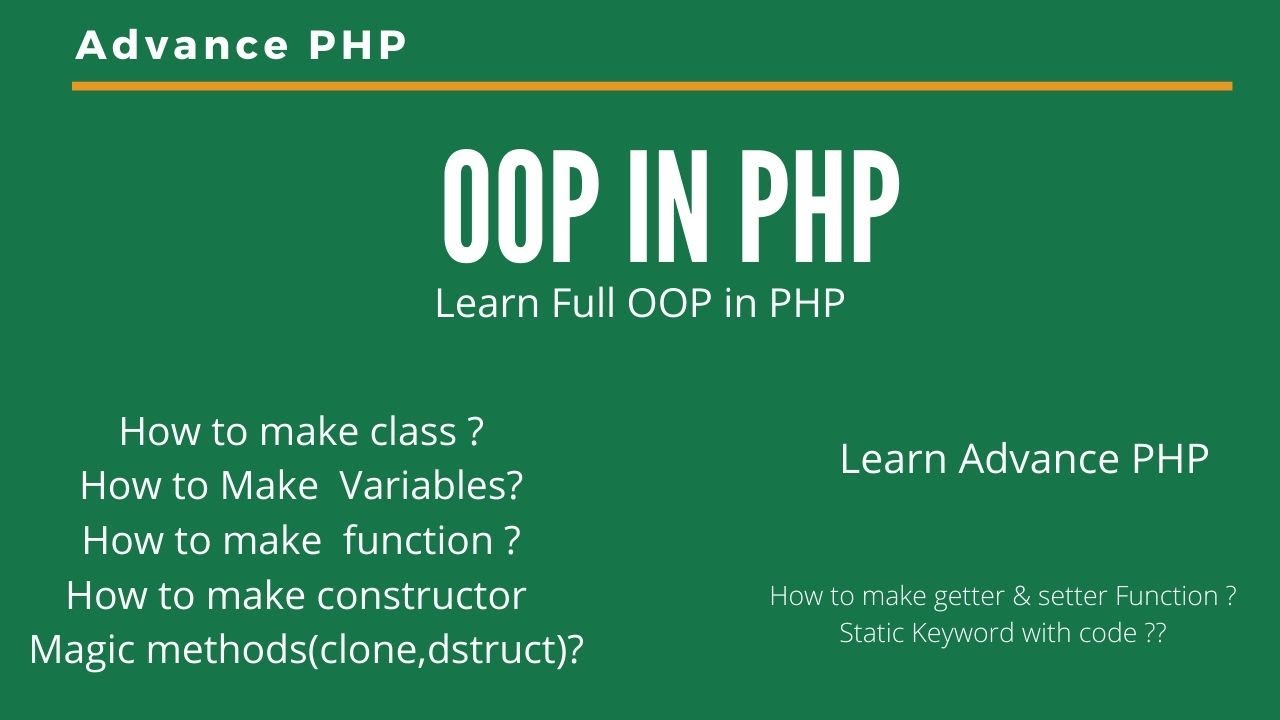 Oop In Php Advance Oop Tutorials Youtube