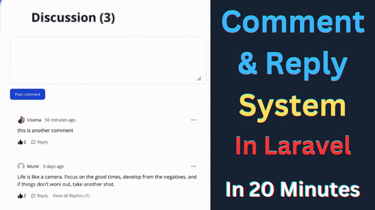 How To Add Comment Reply System In Laravel Using Commentify Youtube