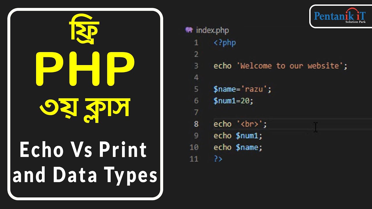 Php Echo Vs Print And Data Types Tutorial For Beginners Pentanik It
