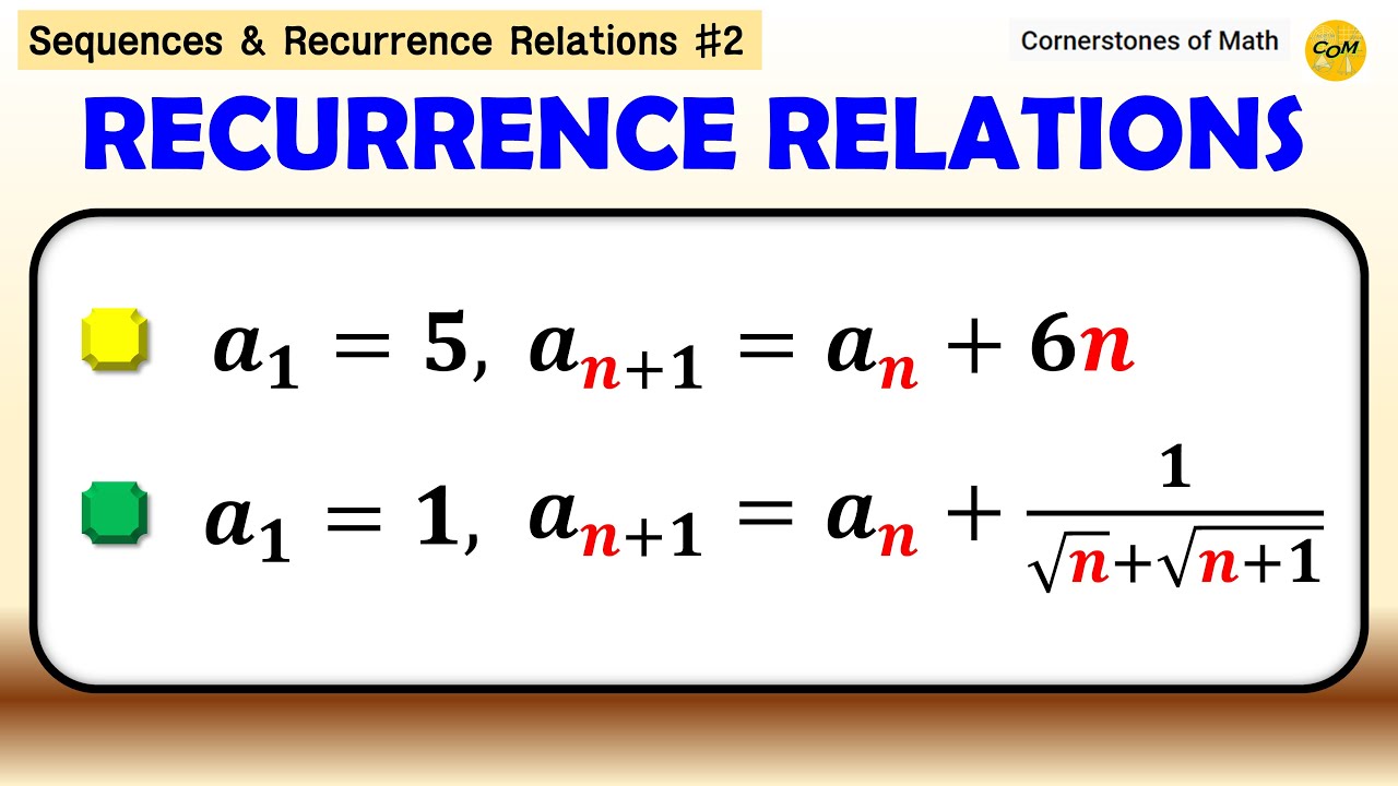 Recurrence Relation Given As A Difference Sequences Recurrence