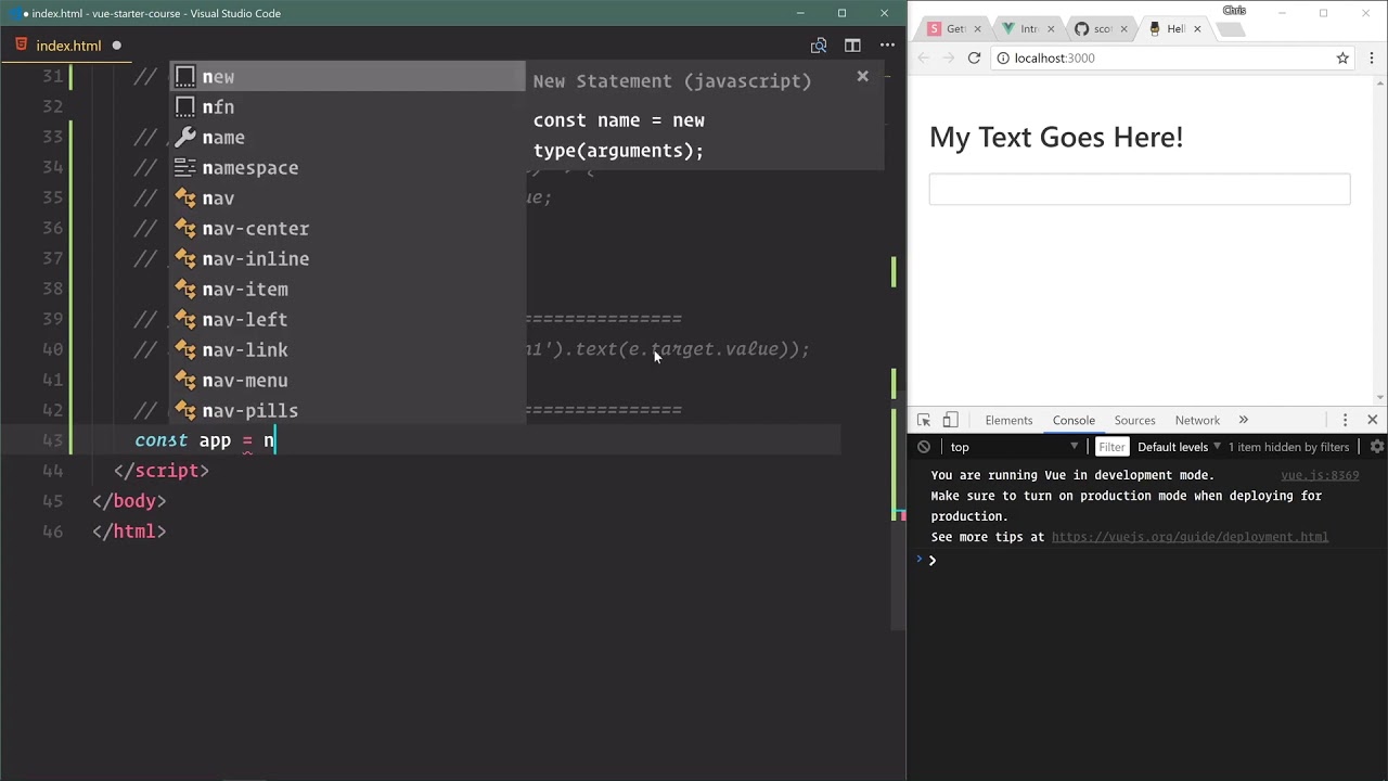 Getting Started With Vue Js 4 Hello World Youtube