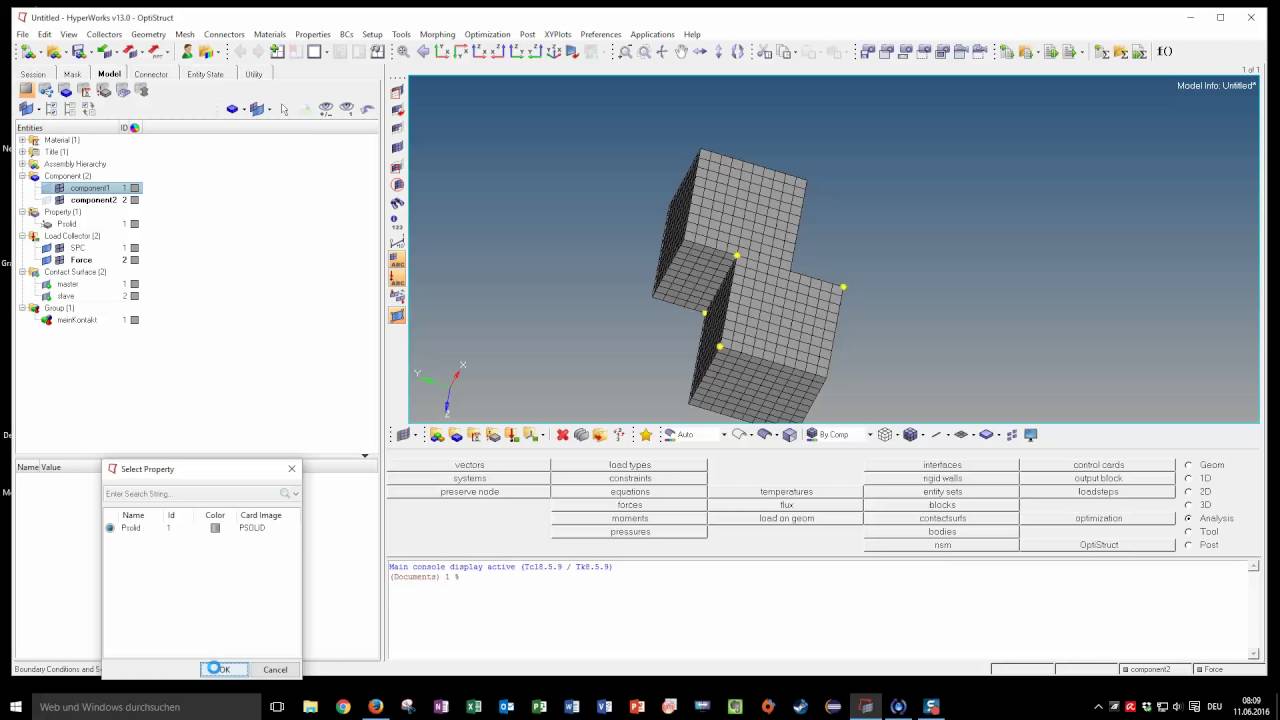 Hypermesh Optistruct Interface Contactsurfs Definition Youtube