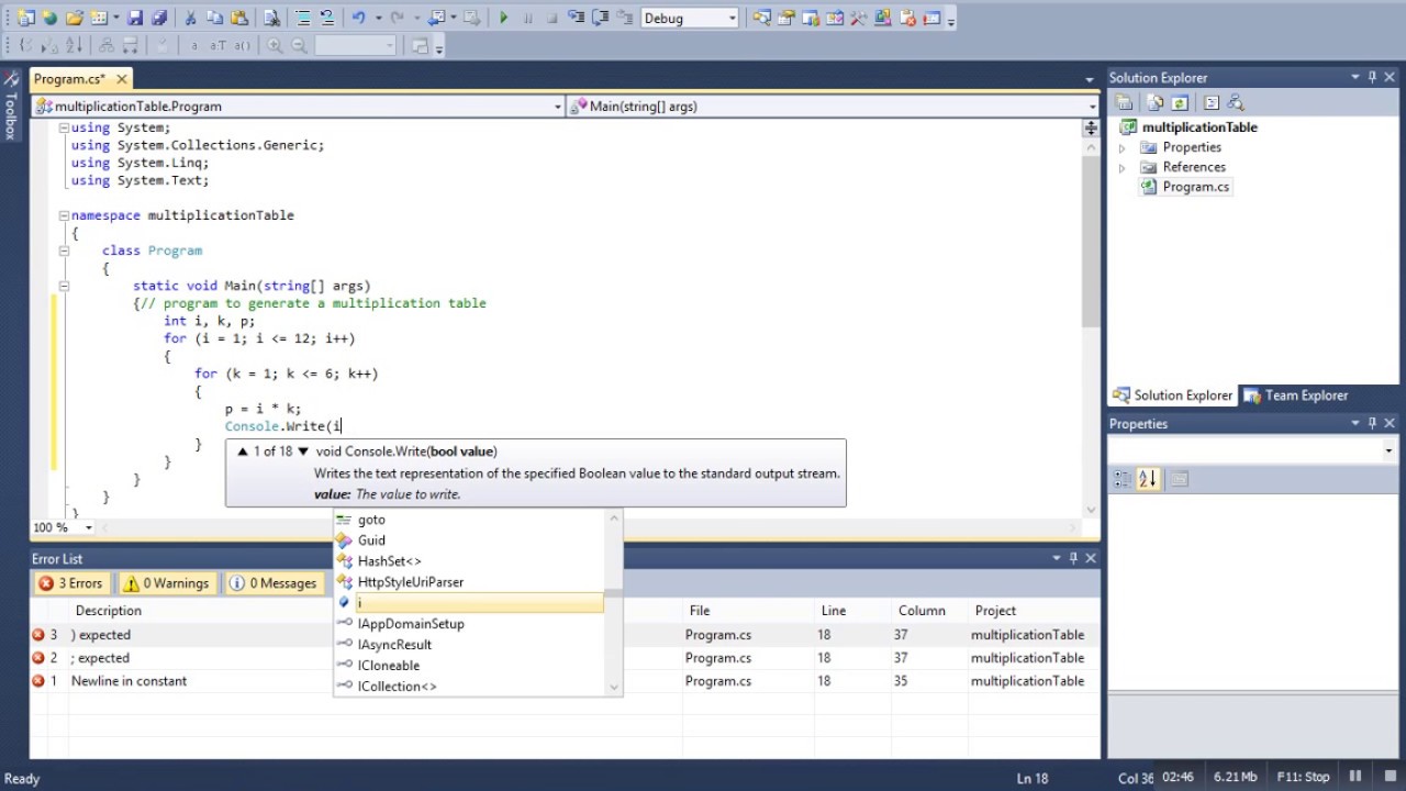 Multiplication Table Program In C Youtube
