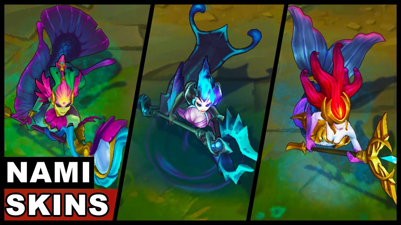 All Nami Skins Spotlight Skt T1 Deep Sea River Spirit Urf Koi League