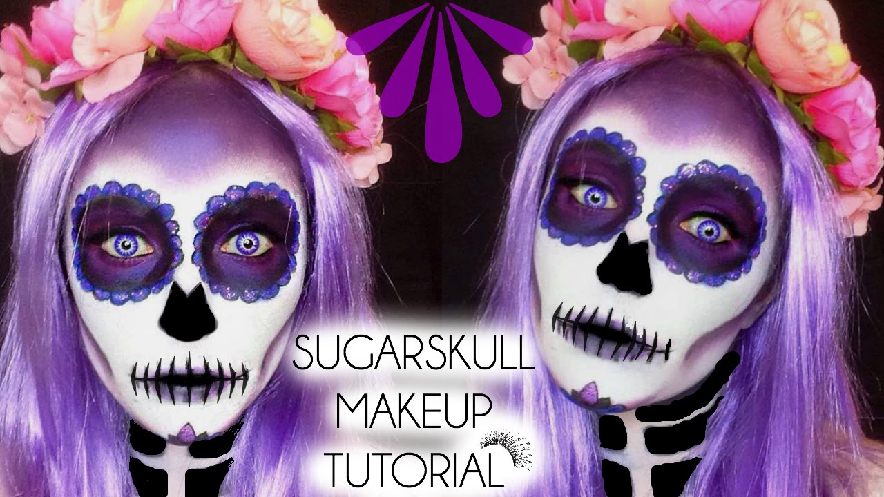Purple Sugar Skull Makeup