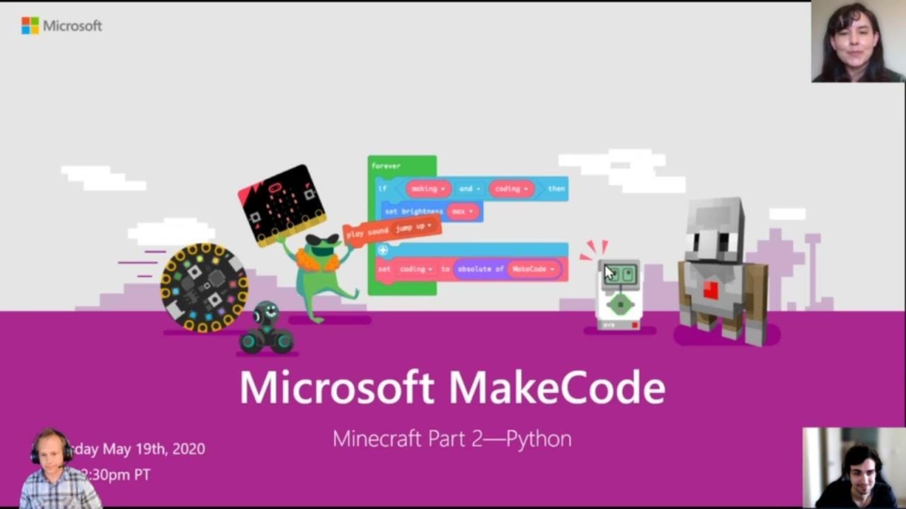 Microsoft Makecode With Minecraft Python Com202a Youtube