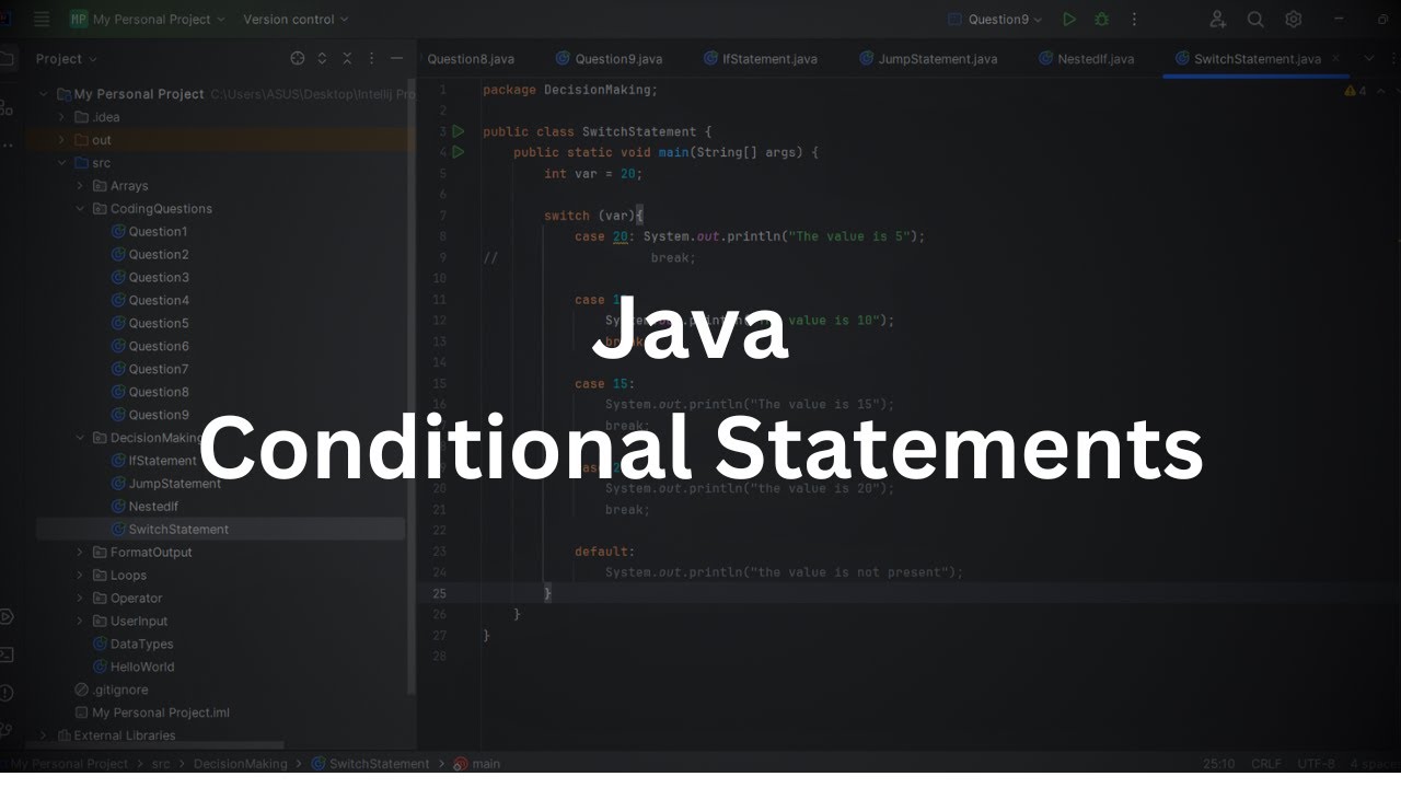 Java Decision Making Statements Conditional Statements If Else