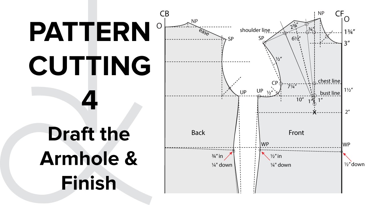 Pattern Cutting Flat Pattern Drafting The Bodice Block Part 4 Youtube