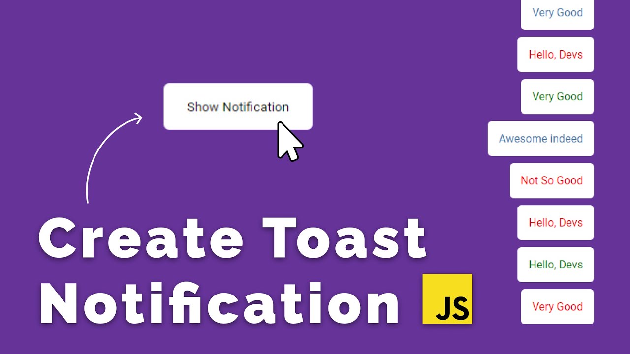 How To Create A Toast Notification Using Javascript Codepen Tutorial