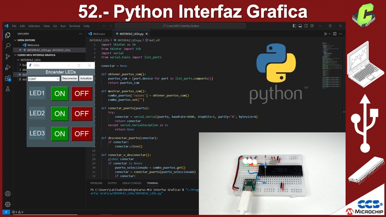 52 Python Interfaz Gráfica Curso Microcontroladores Pic Youtube