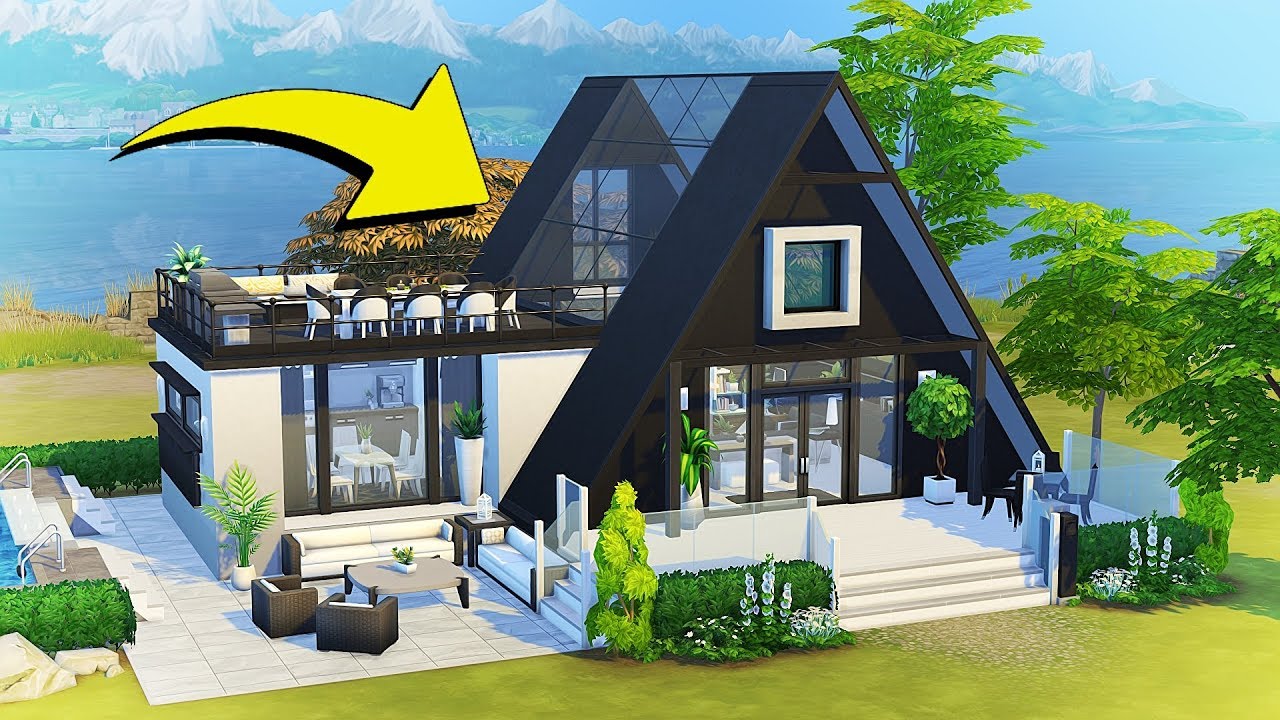 How To A Frame Roof House The Sims 4 Tutorial Youtube