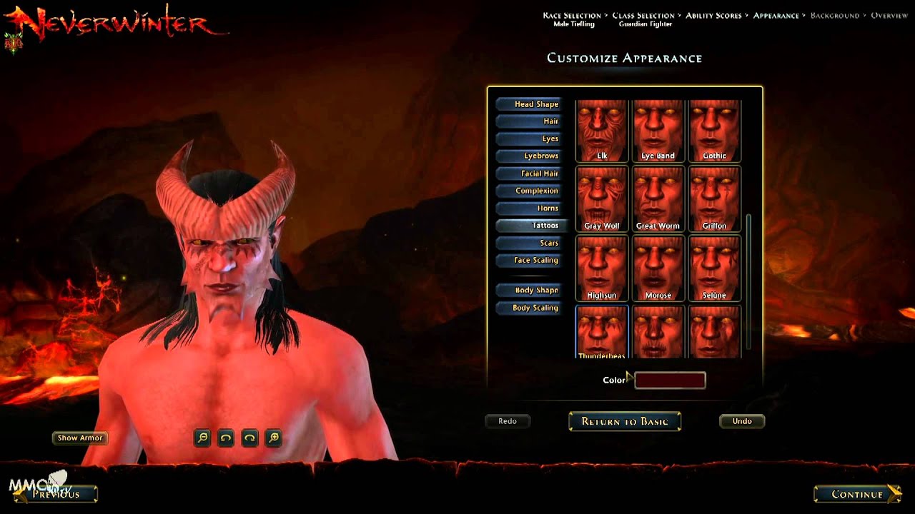 Neverwinter Character Creation Tiefling Male Mmo Hd Tv 1080p Youtube