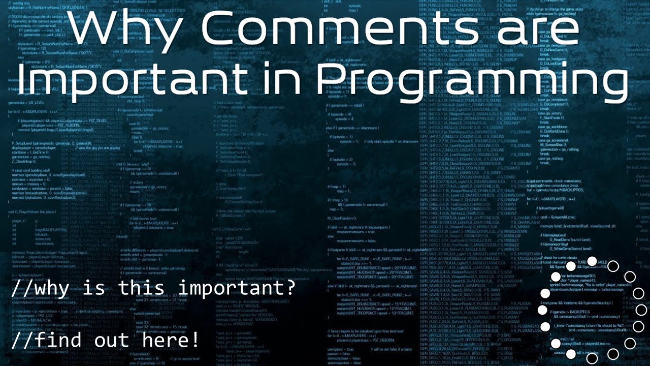 Why Comments Are Important In Programming Youtube