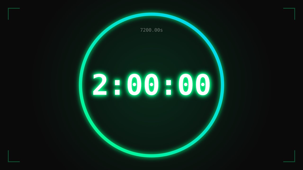 2 Hour Countdown Timer Silent 4k 60fps Youtube
