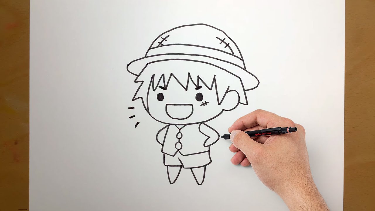 How To Draw Cute Chibi Luffy From One Piece Easy Step By Step