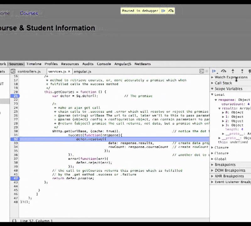 Angular Controller Service Debugging Youtube