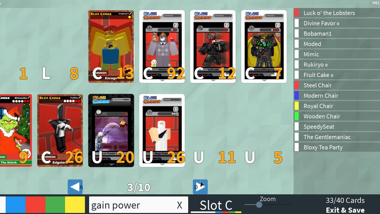 Roblox Blox Cards Building A Chair Deck P 1 Youtube