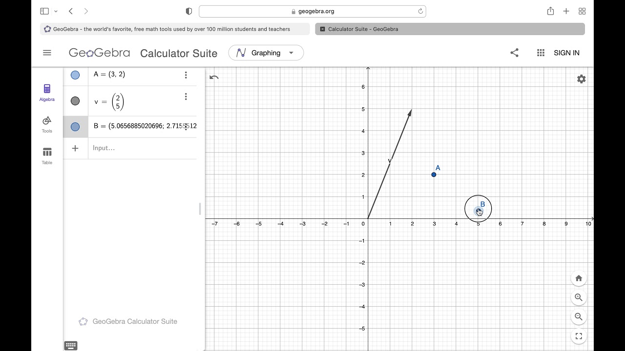 Vectors On Geogebra Youtube