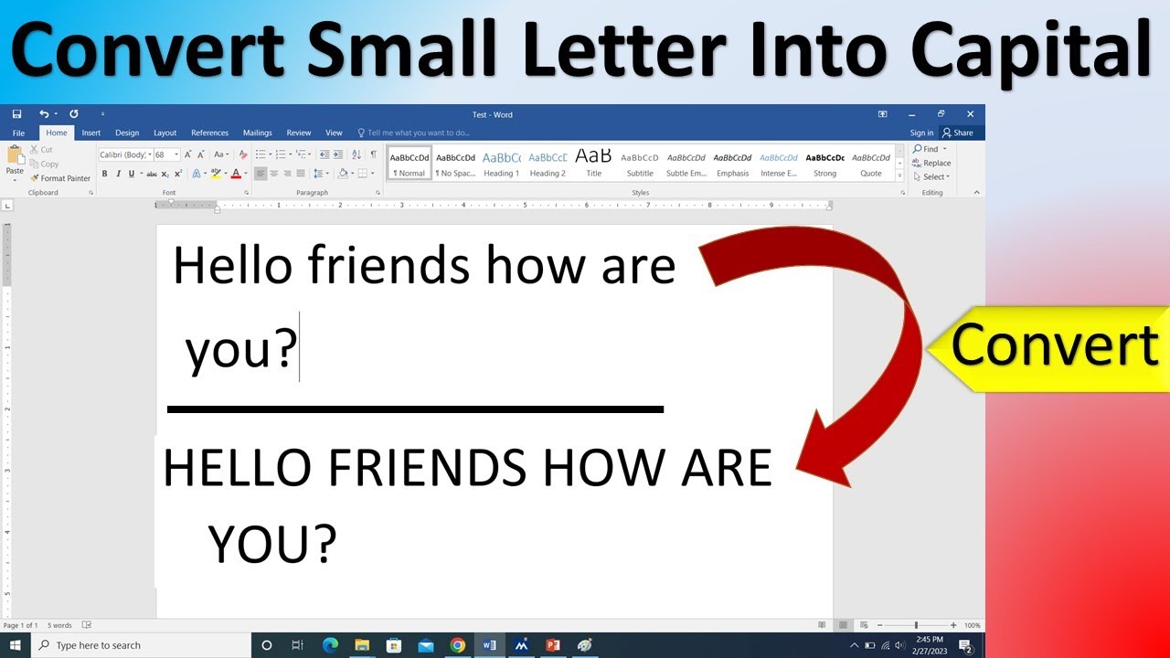Convert Small Text Into Capital Shortcut Key To Make Capital Small
