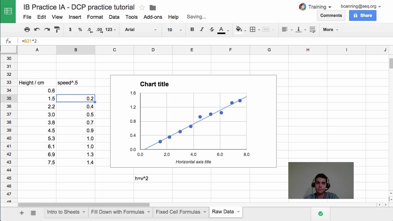 Sheets Tutorial Linearizing Data Youtube