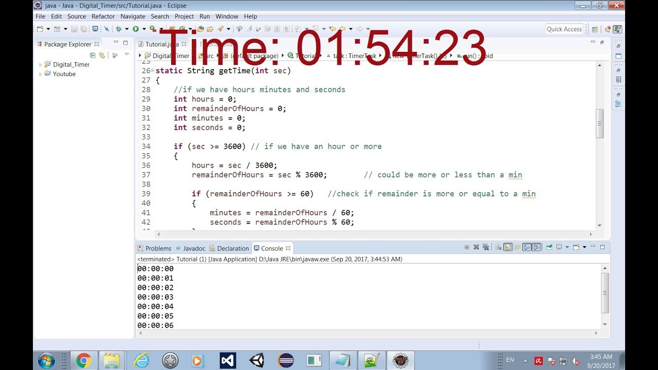 How To Make A Digital Timer In Java Youtube