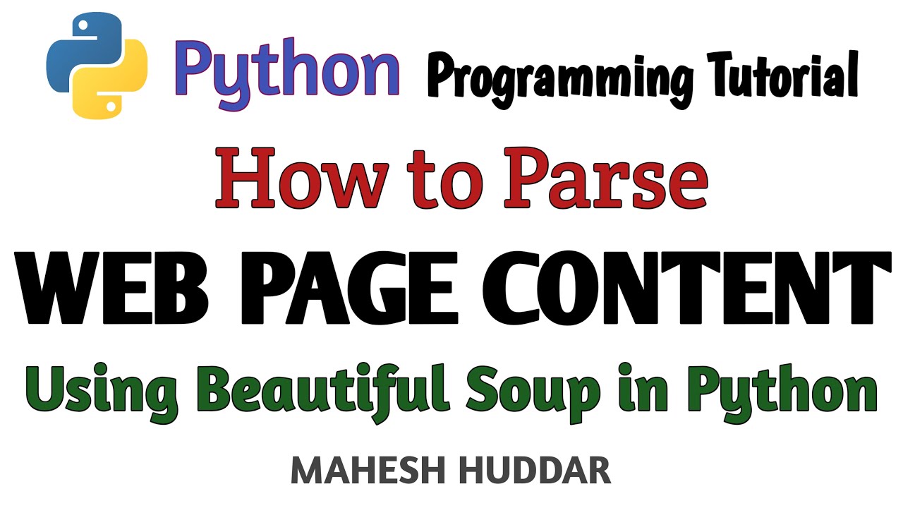 How To Parse Html Content Using Beautifulsoup Python Tutorial By