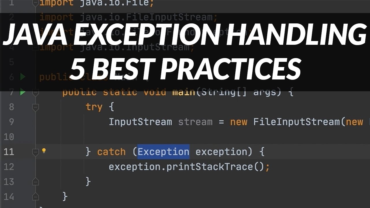 Java Exception Handling 5 Best Practices That You Should Know Youtube