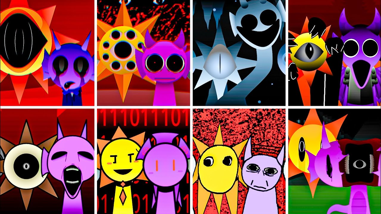 Incredibox Sprunki But Mix Mr Sun And Durple In All Different Mods