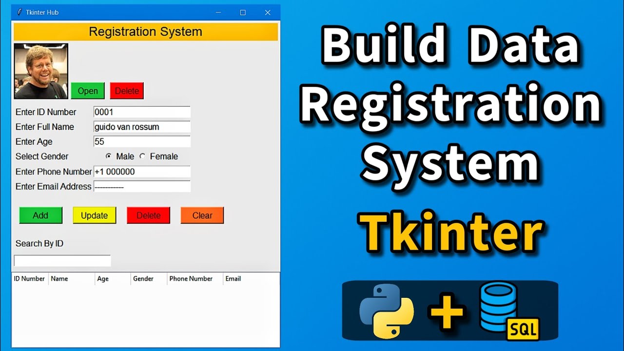 Python Tkinter Registration Form Tutorial For Beginners Full System