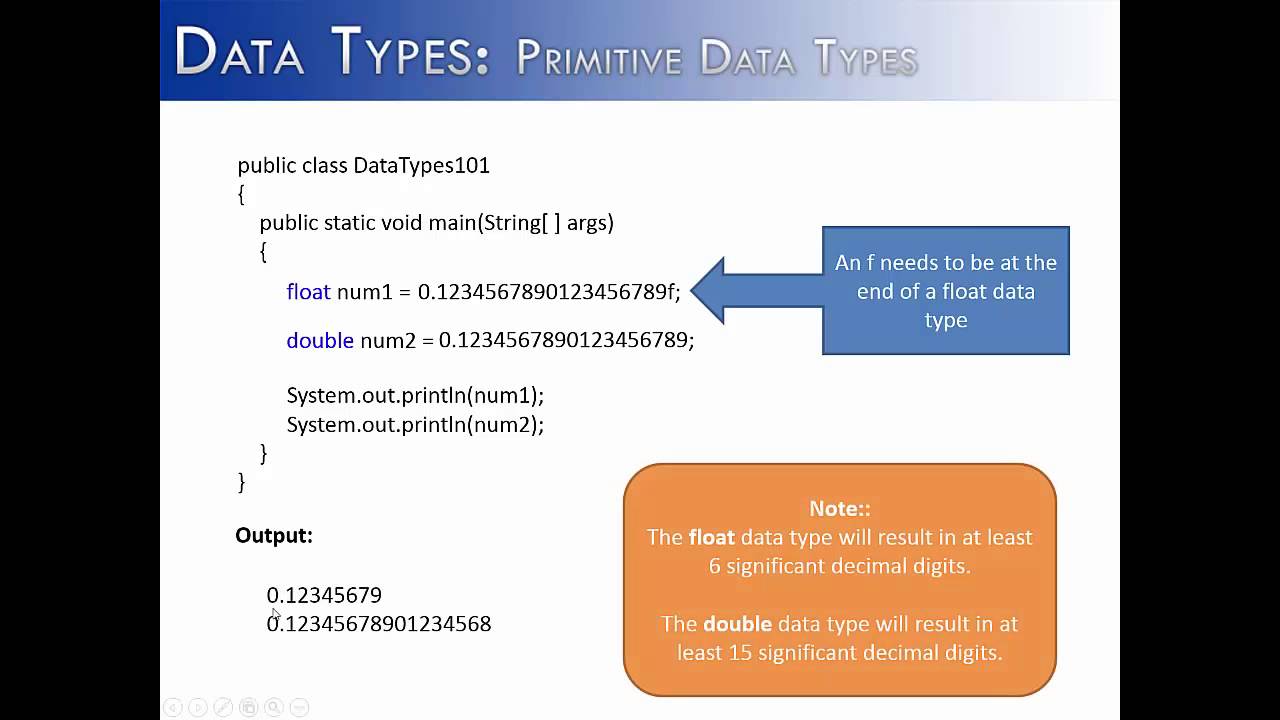 Data Types Part 3 Double Java Youtube