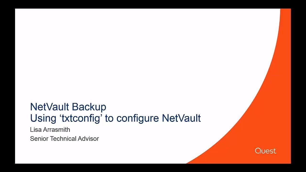 Using Txtconfig To Configure Netvault Youtube