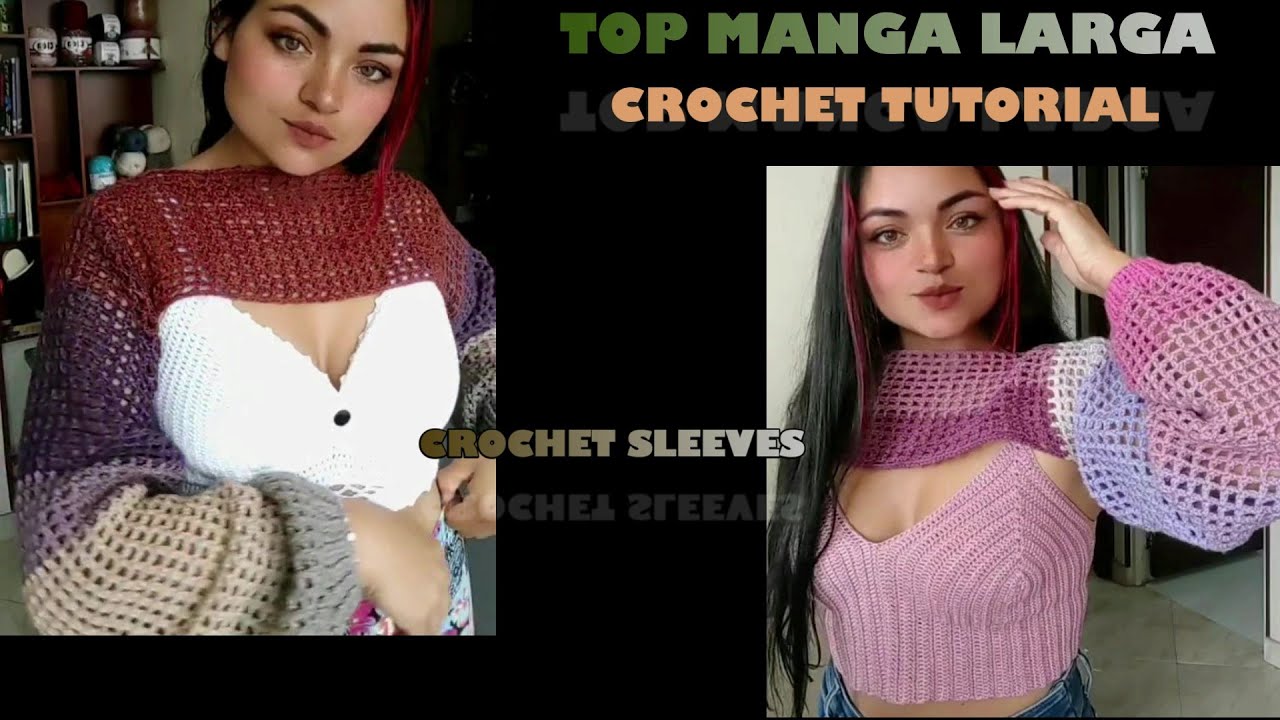 Top Manga Larga Crochet Sleeves Tutorial Top Malla Paso A Paso