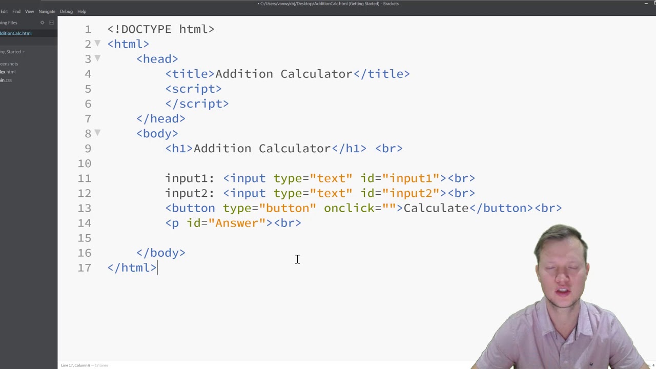 4 Website Design Javascript Addition Calculator Youtube