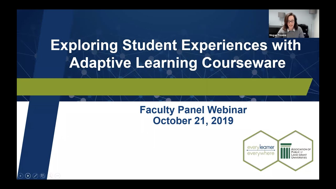 Exploring Student Experiences With Adaptive Learning Courseware Webinar