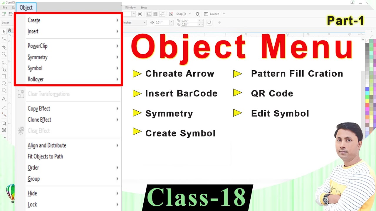 18 Object Menu In Coreldraw Coreldraw Tutorials Object Part 1
