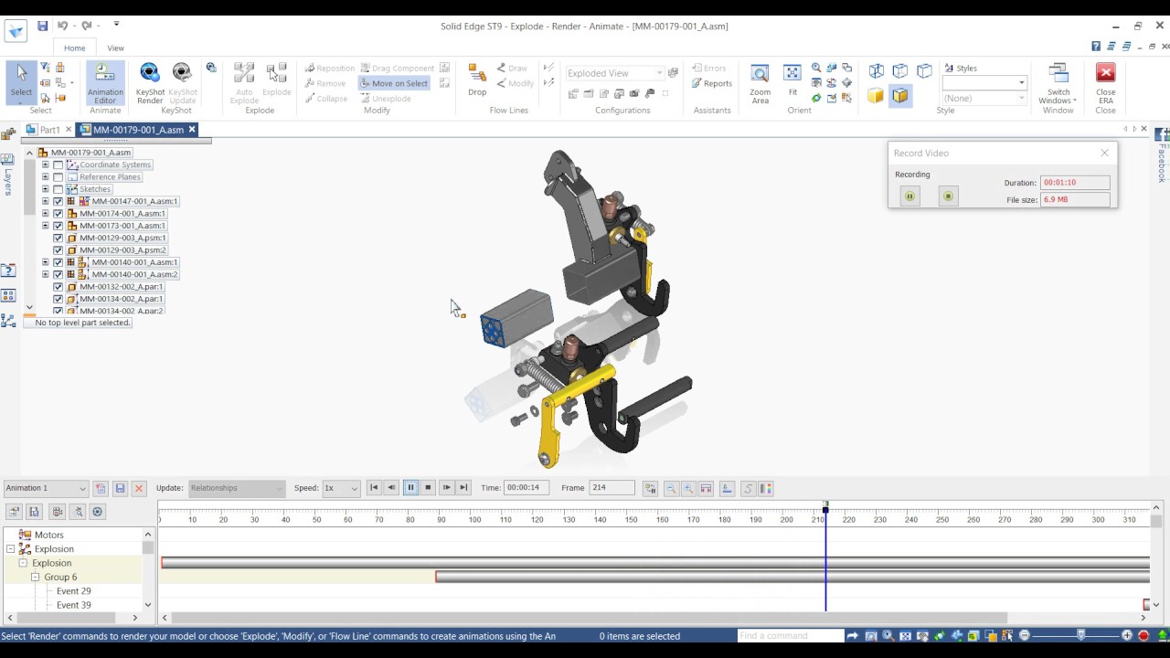 Solid Edge Era Exploded Assembly Animation Youtube