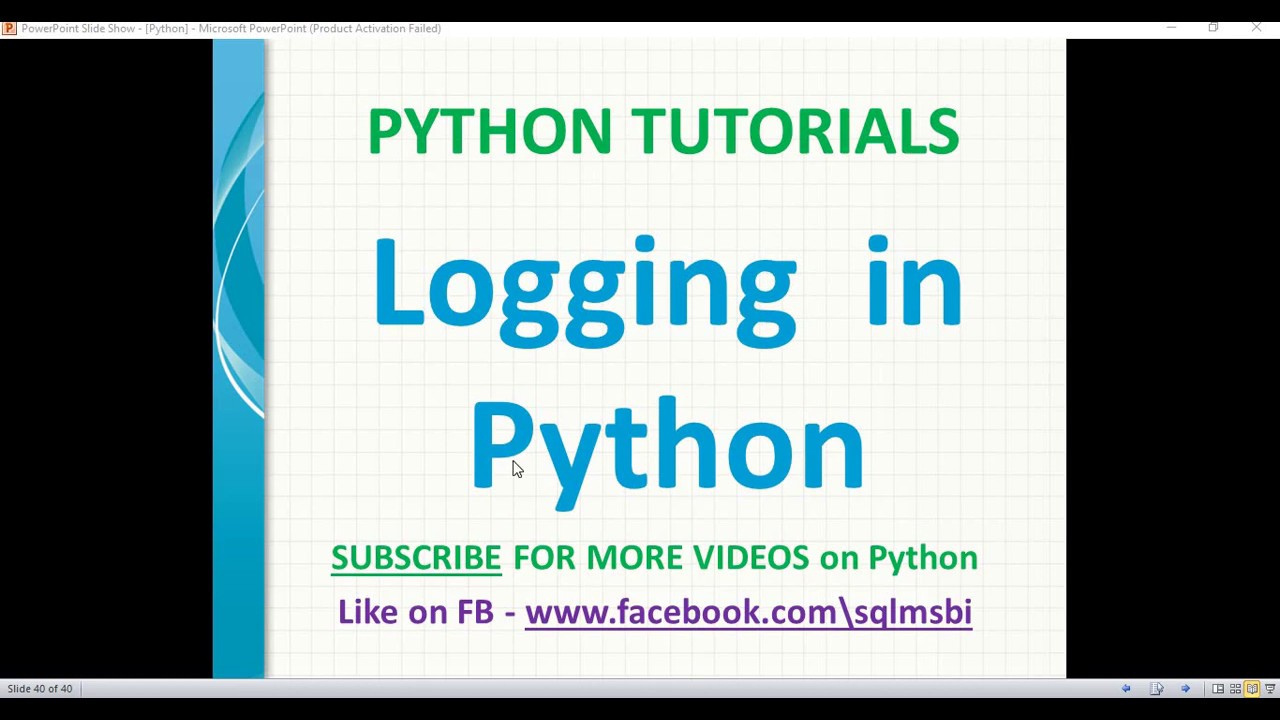 Python Tutorials Logging In Python Python Logging Techniques Youtube