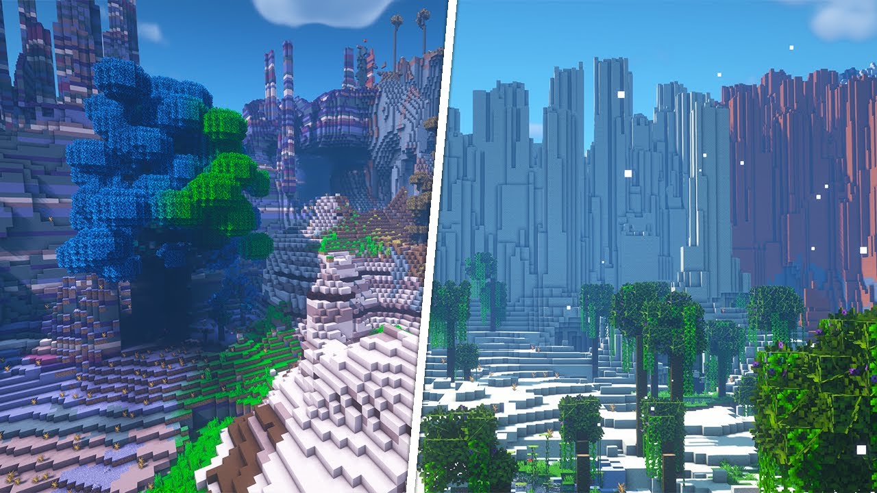 The Most Amazing Minecraft Terrain Generation Ever Datapack Youtube