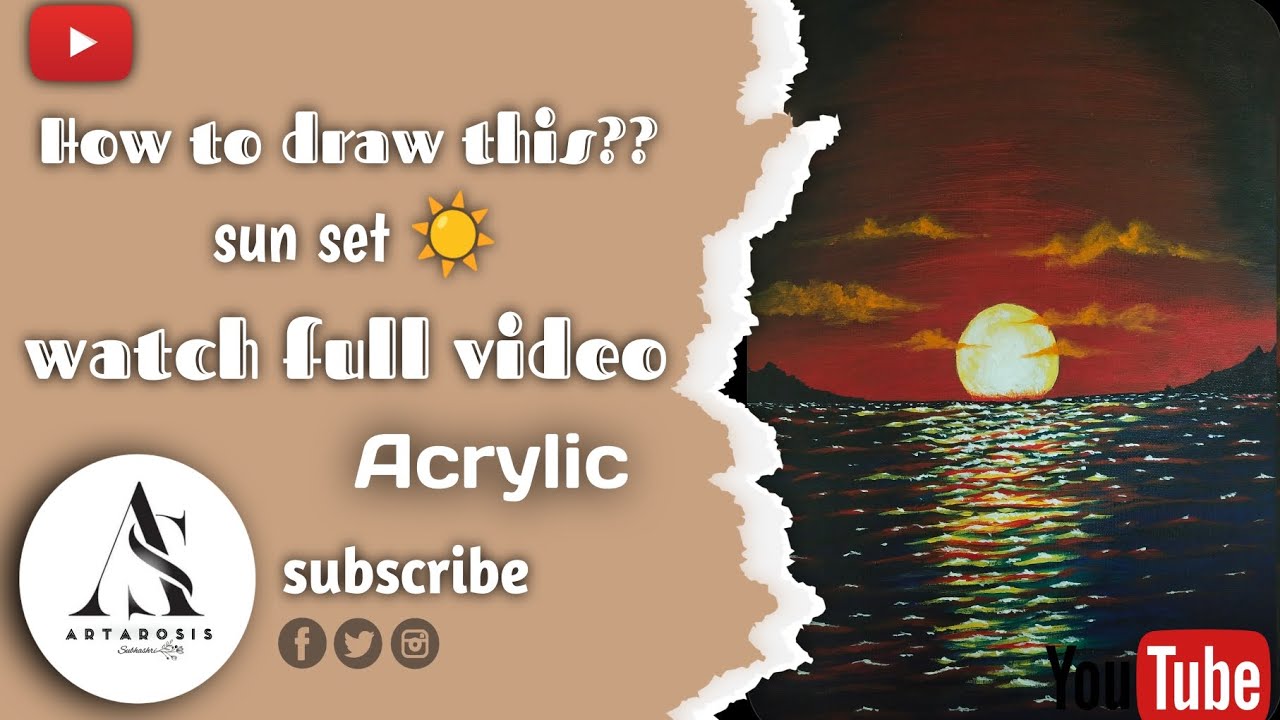 Sun Set ôÿç å How To Draw Sun Set Surya Asth Kaise Draw Karen Full