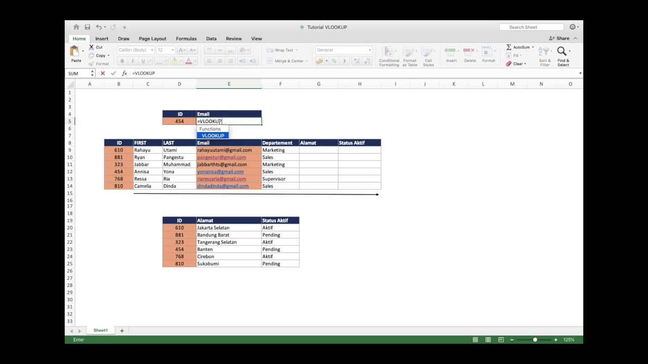 Tutorial Vlookup Youtube