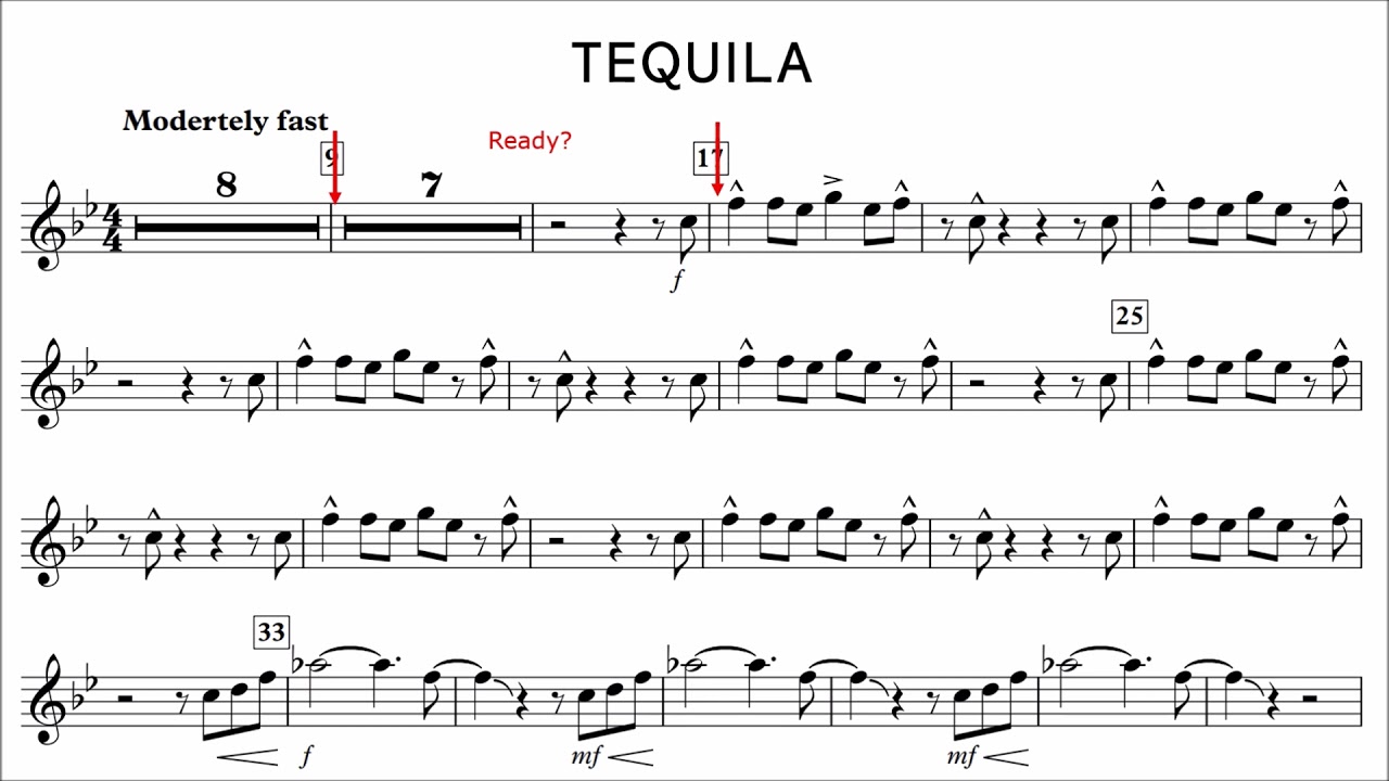 Flute Play Along Tequila With Sheet Music Youtube