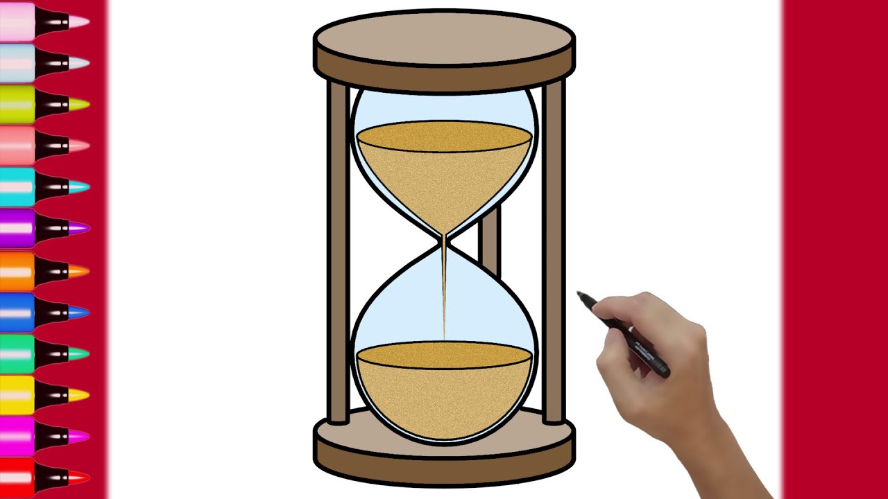 How To Draw Hourglass Drawing Sand Timer Easy Youtube