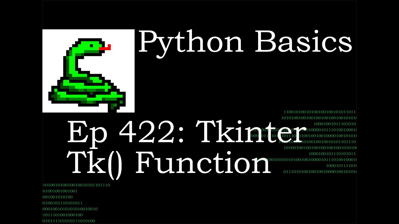 Python Basics Tkinter Tk Function Youtube