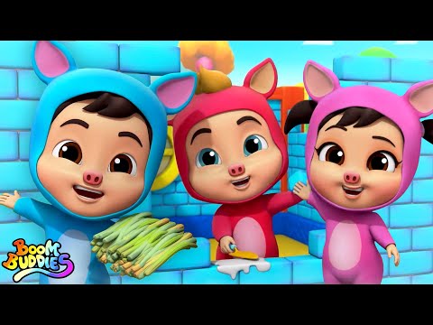 Three Little Pigs Story Pretend Play Song Cartoon Stories For Kids