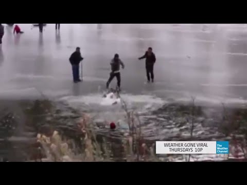 Weather Gone Viral When You Break Through The Ice Youtube