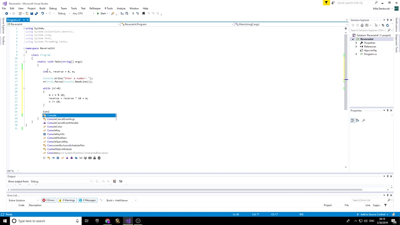 C Reverse Integer Youtube